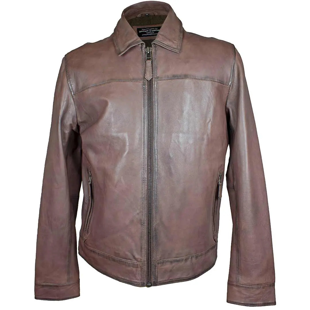 BOL Men's Quantum Classic Zip-up Leather Jacket - Boutique of