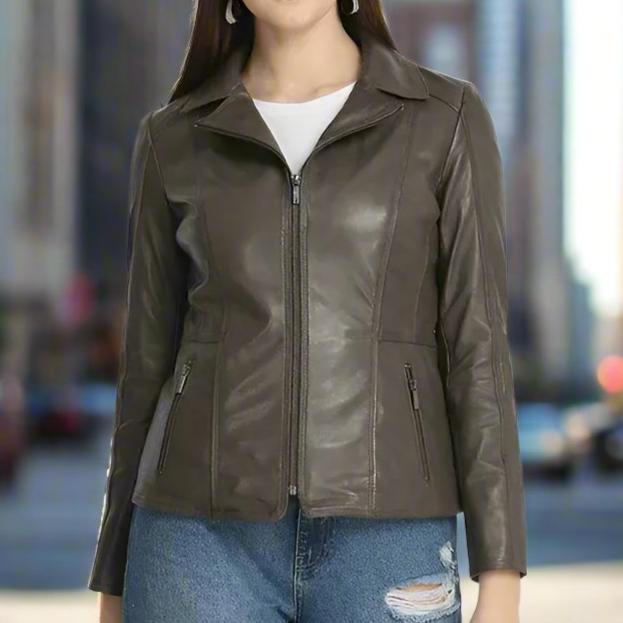 BOL Women's Classic Open Collar Leather Jacket - Boutique of Leathers