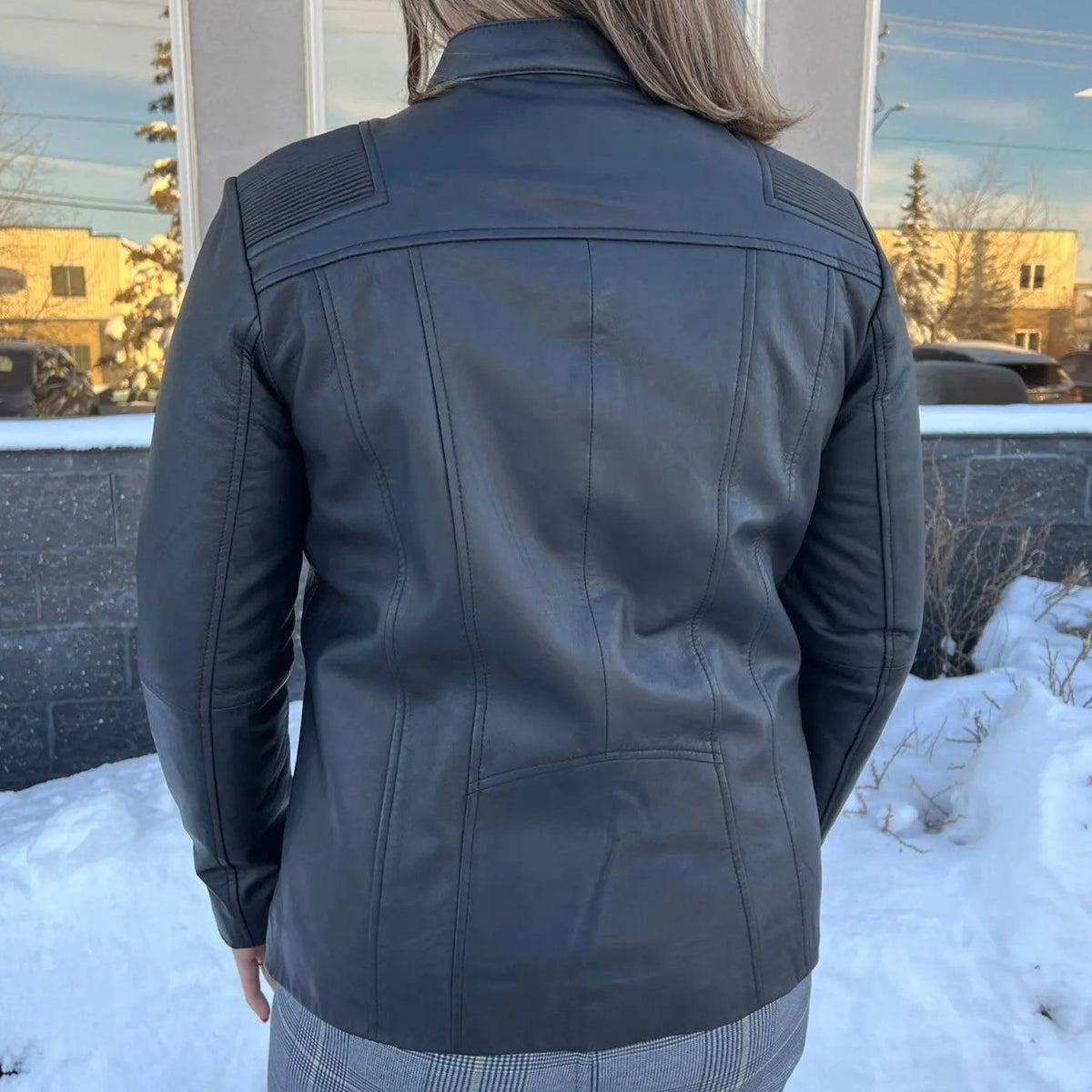 BOL Women's Paulina Ribbed Shoulder Leather Jacket - Boutique of