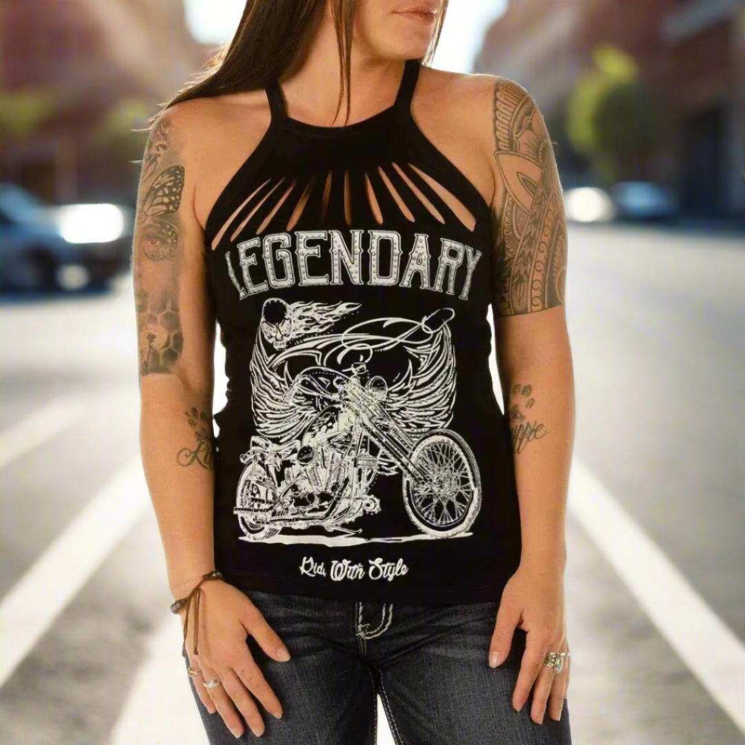 Liberty Wear Women's Ghost Rider Tank Top - Boutique of Leathers/Open