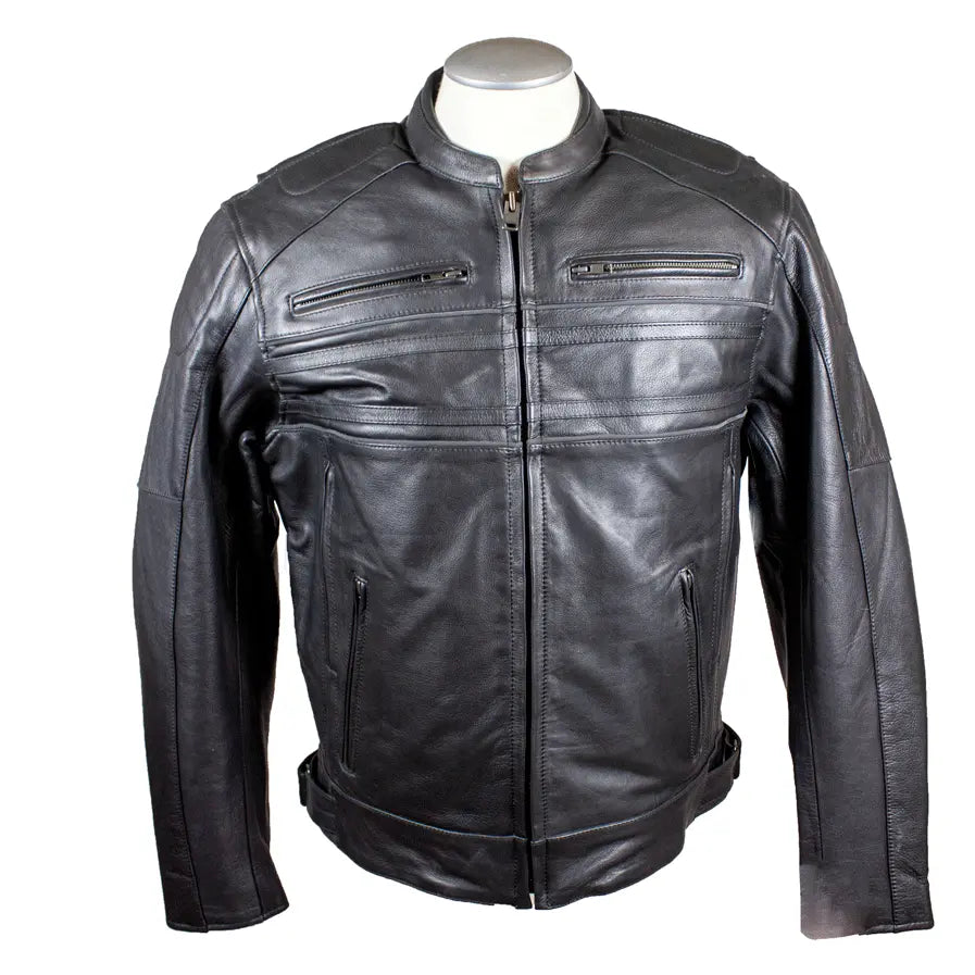 Open Road Men's Leather Armored Riding Jacket - Boutique of
