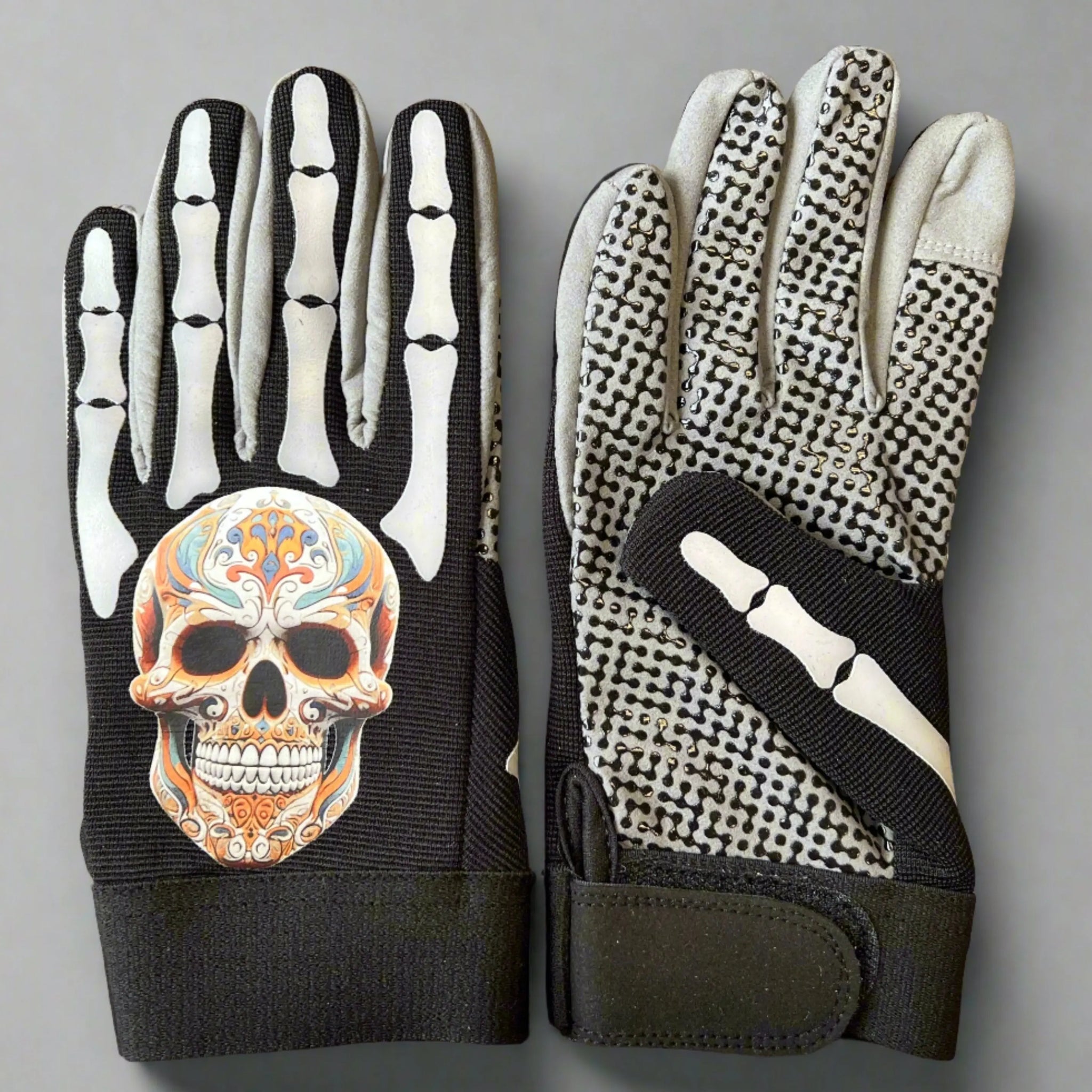 Skull Fabric Anti-Slip Mechanic Gloves - Boutique of Leathers/Open