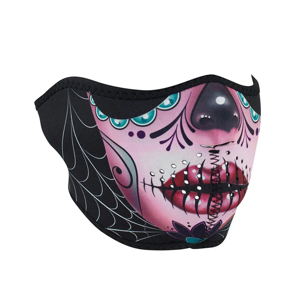 ZANheadgear Sugar Skull Half Face Neoprene Mask - Boutique of